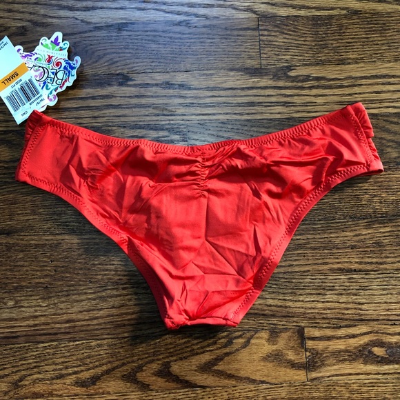 BECCA | Swim | New Bright Red Bikini Bottoms With Cutouts | Poshmark